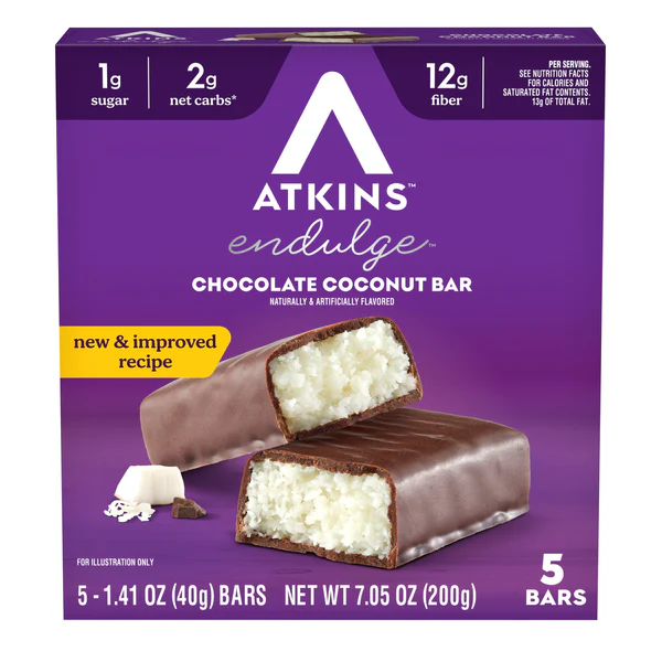 Atkins Endulge Bars - Chocolate Coconut Bar – Low Carb Canada