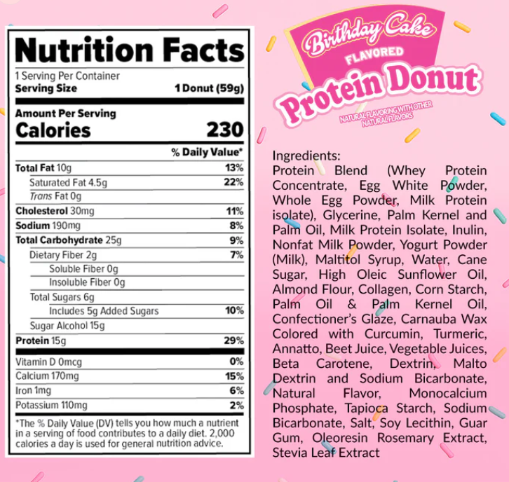 Redefine Foods - Protein Donut - Birthday Cake Donut - 59g – Low Carb ...