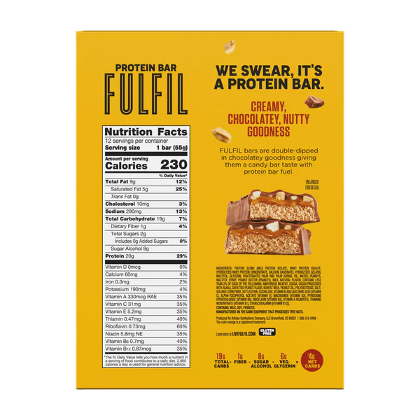 FULFIL Protein Bars - Reese's Chocolate Peanut Butter - 1.94 oz - Low ...