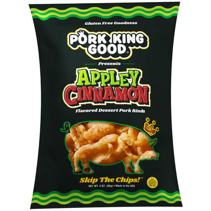 Pork King Good - Dessert Pork Rinds - Apple Cinnamon - 3 oz bag – Low ...