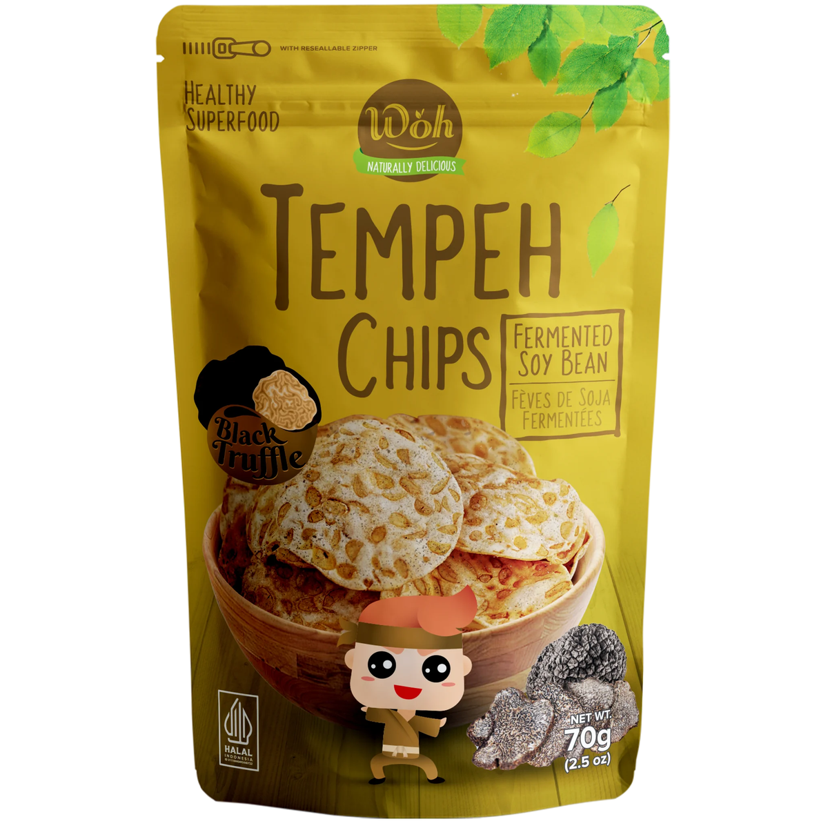 WOH - Tempeh Chips - Black Truffle - 70g – Low Carb Canada