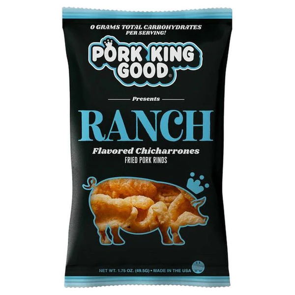 Pork King Good - Fried Pork Rinds - Ranch - 1.75 oz bag - Low Carb Canada